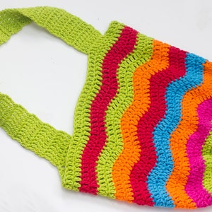 Neon Market Tote Bag, Beach Bag, Crochet Cotton Eco Friendly Reusable ...