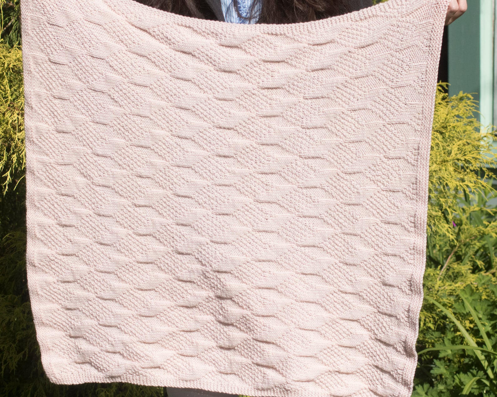 Easy Reversible Baby Blanket Knitting Pattern Diamond Pattern - Etsy