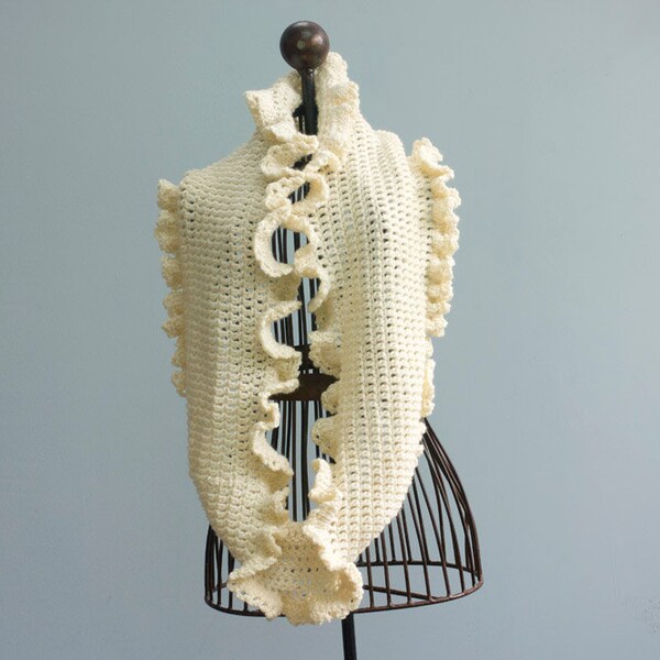 Crochet Ruffle Scarf - Etsy