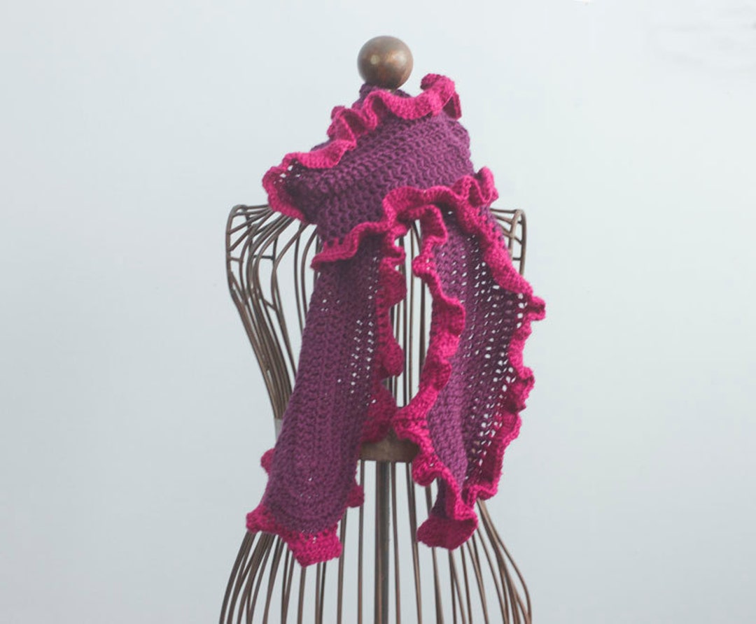 Ruffle Scarf Crochet Pattern Easy Crochet Pattern Crocheted - Etsy