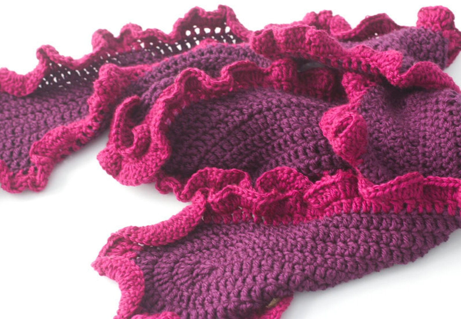 Ruffle Scarf Crochet Pattern Easy Crochet Pattern Crocheted | Etsy