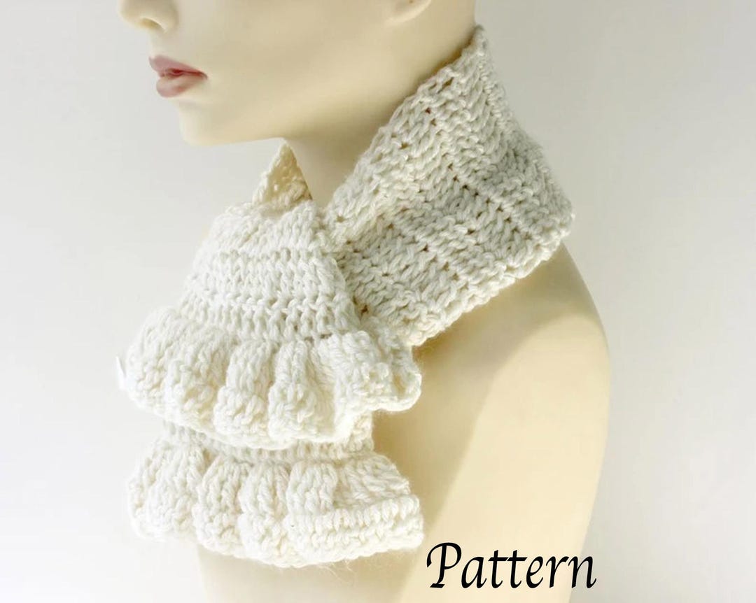 Easy Crochet Pattern for Ruffle Scarf, Ascot Pattern - Etsy