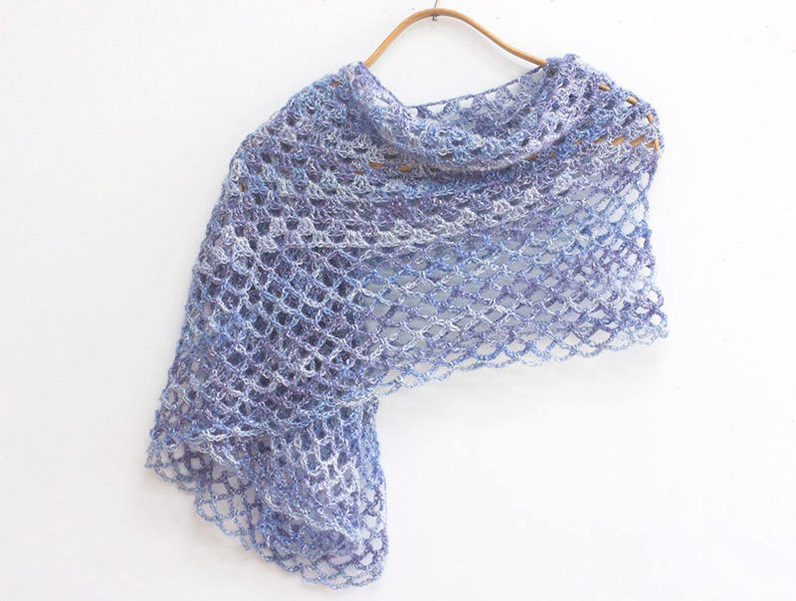 Easy Lace Shawl Crochet Pattern One Skein Shawl in a Ball | Etsy