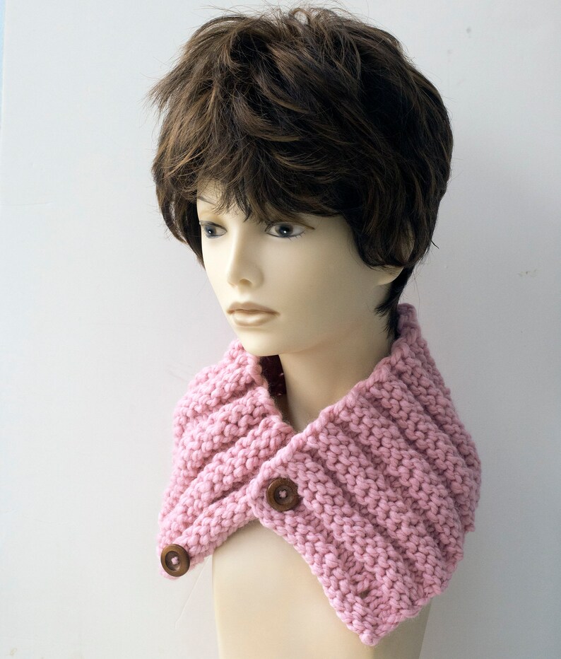 Easy Buttoned Cowl Knitting Pattern PDF Pattern Ribbed Neck | Etsy