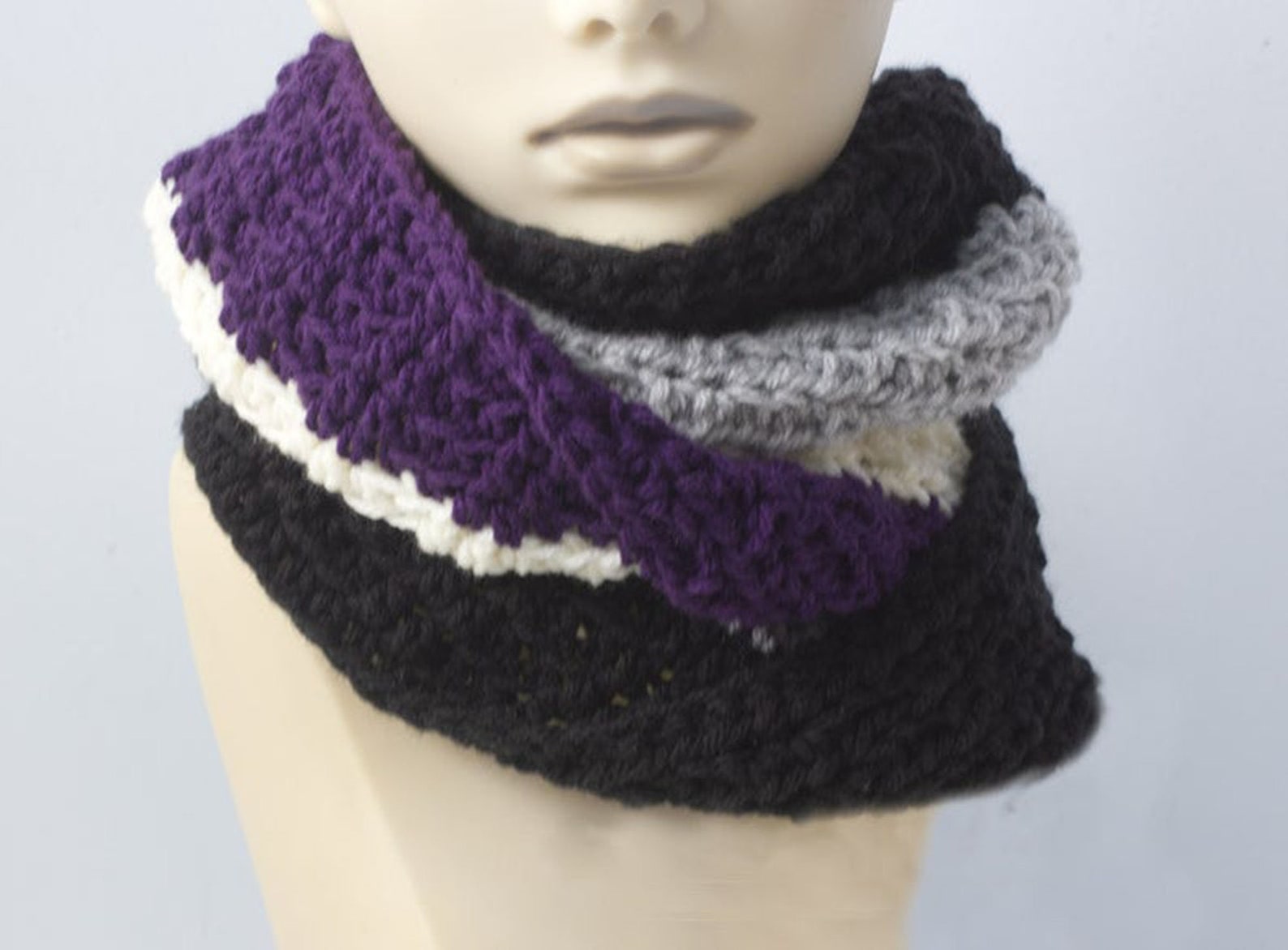 Lgbtq Pride Scarf Asexual Flag Crochet Cowl Scarf Custom - Etsy