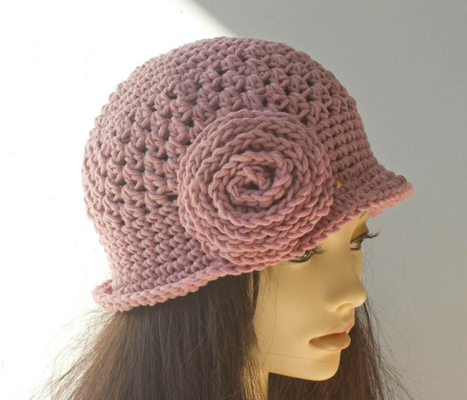 Flower Hat Crochet Pattern Instant Download Rose Flower - Etsy