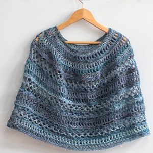Easy Lace Poncho Crochet Pattern for Worsted Weight Yarn - Etsy