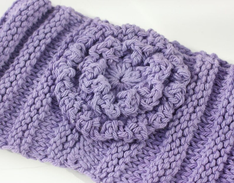 Easy Knitting Pattern for Flower Headband Messy Bun Hat Head | Etsy