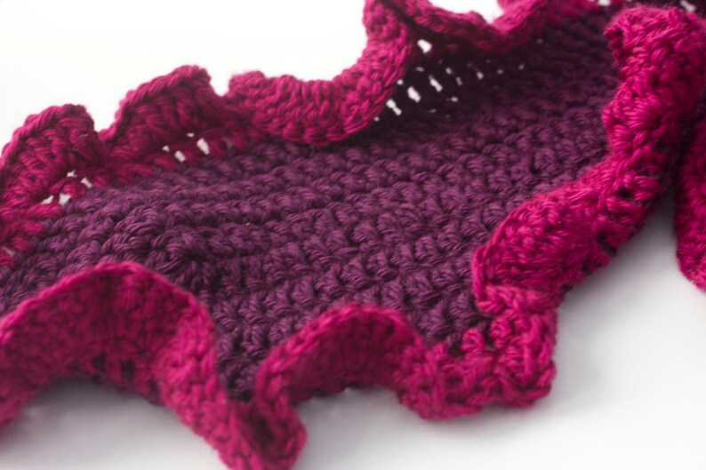 Ruffle Scarf Crochet Pattern Easy Crochet Pattern Crocheted | Etsy