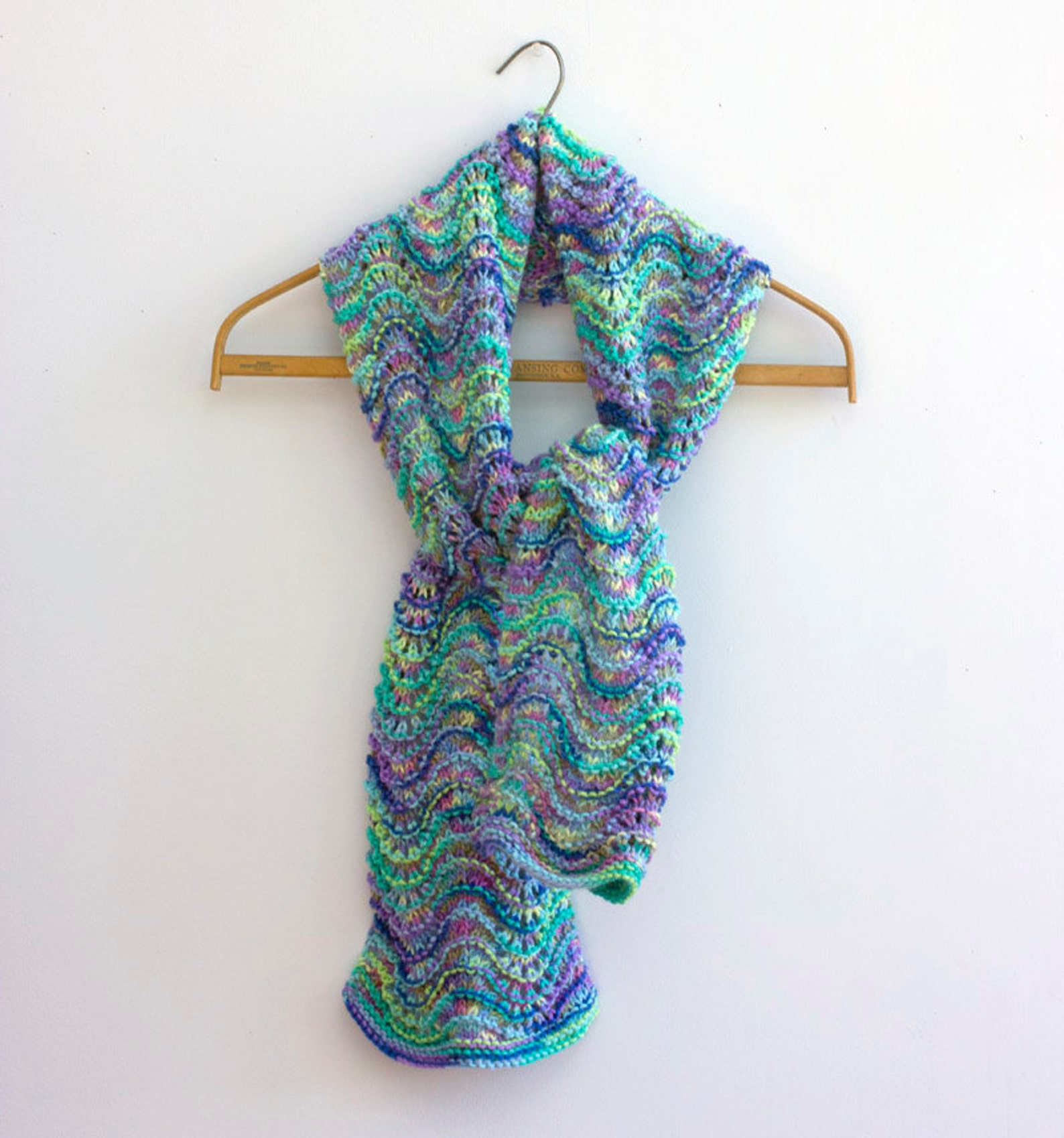 Easy Knitting Pattern Ripple Scarf Knitting Pattern Knit | Etsy