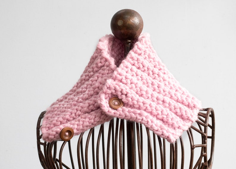 Easy Buttoned Cowl Knitting Pattern PDF Pattern Ribbed Neck | Etsy