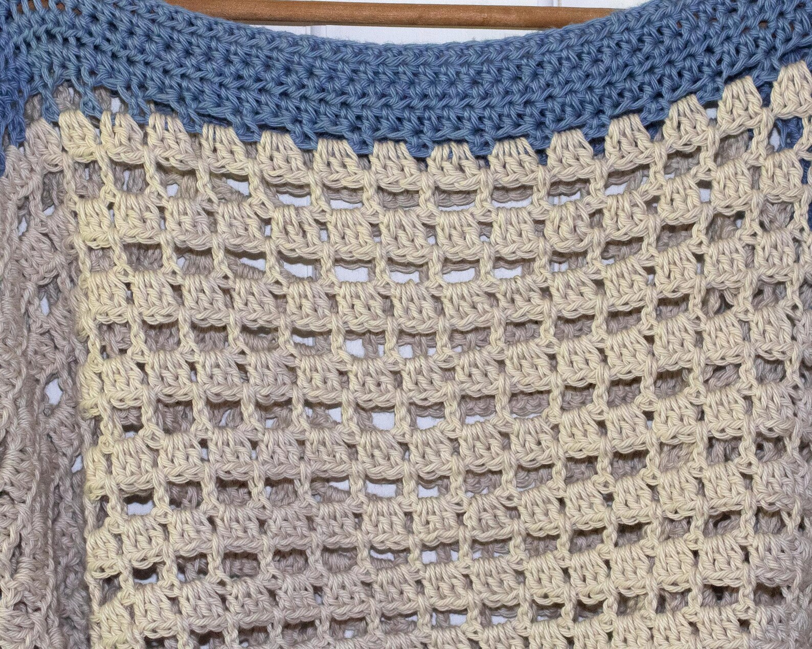 Easy Poncho Crochet Pattern for Cotton Worsted Weight Yarn - Etsy