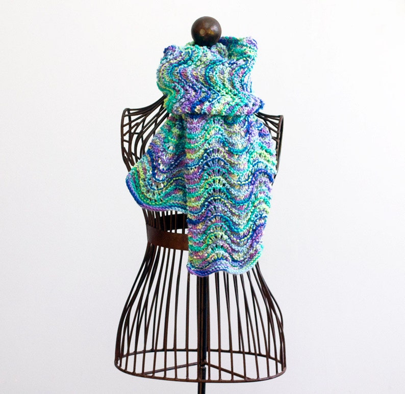 Easy Knitting Pattern Ripple Scarf Knitting Pattern Knit | Etsy