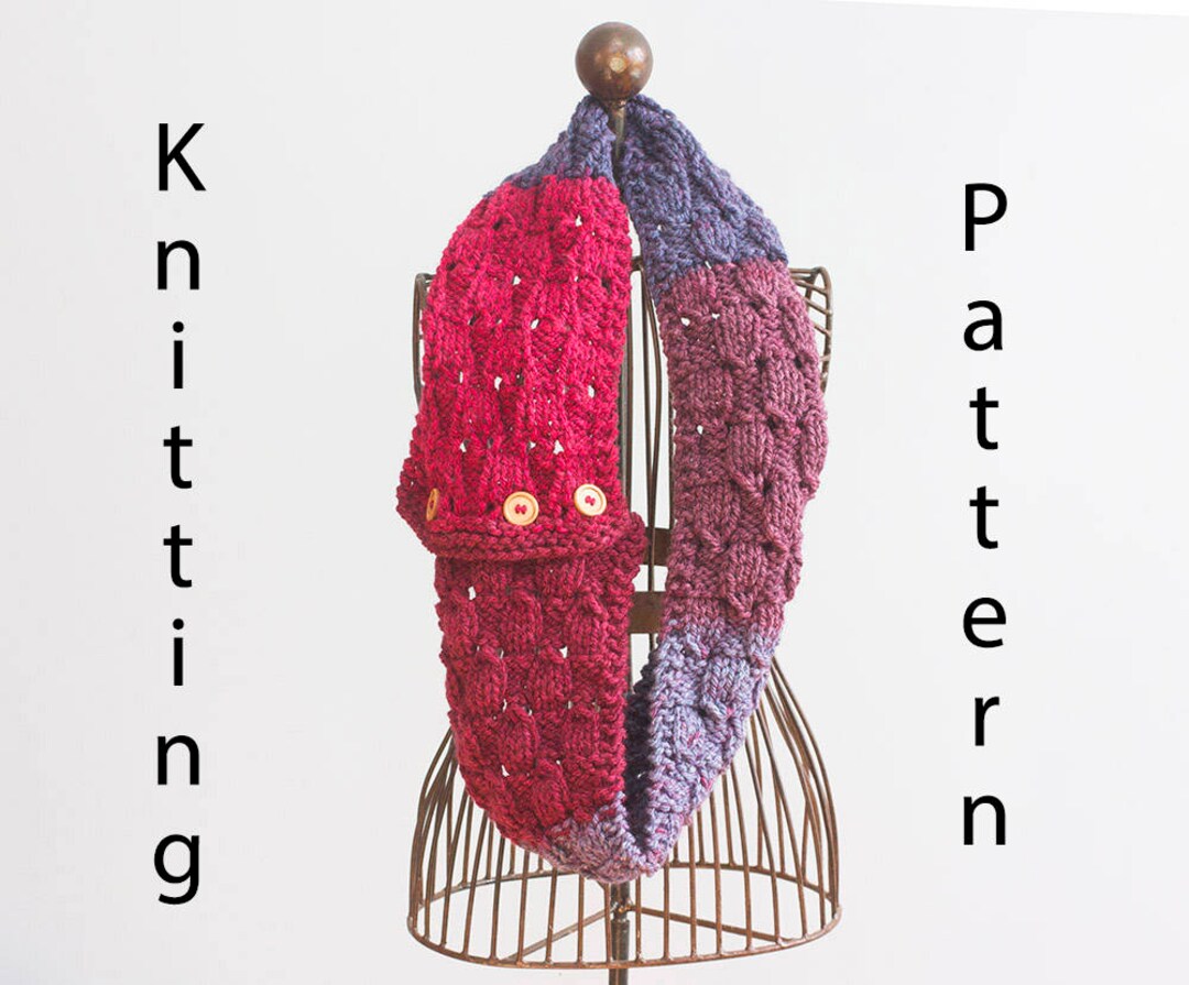 Caron Tea Cakes Scarf Knitting Pattern, Convertible Cowl Scarf - Etsy