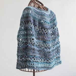 Easy Lace Poncho Crochet Pattern for Worsted Weight Yarn - Etsy