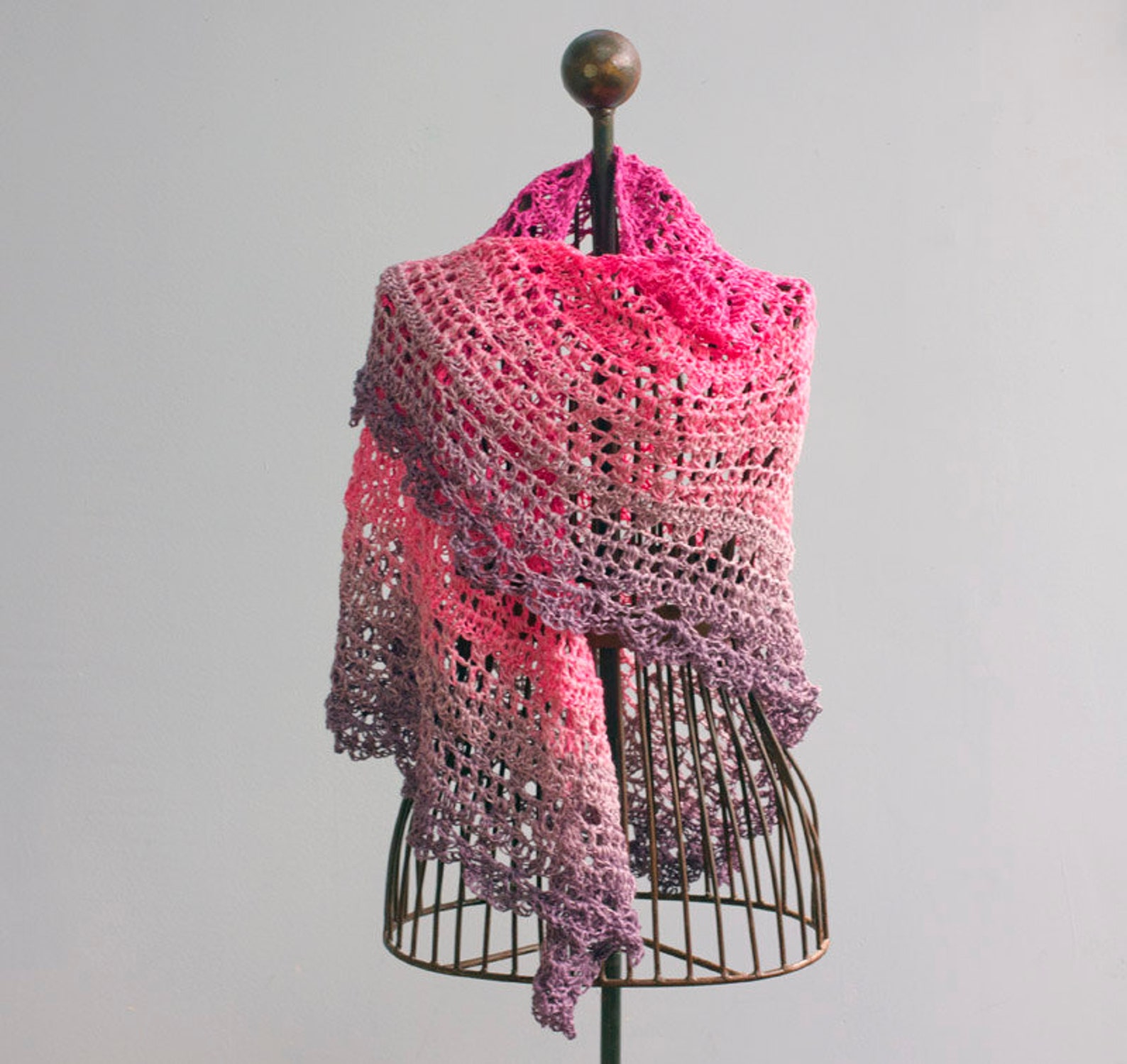 Color Block Lace Shawl Crochet Pattern, Bridal Shawl PDF Pattern ...