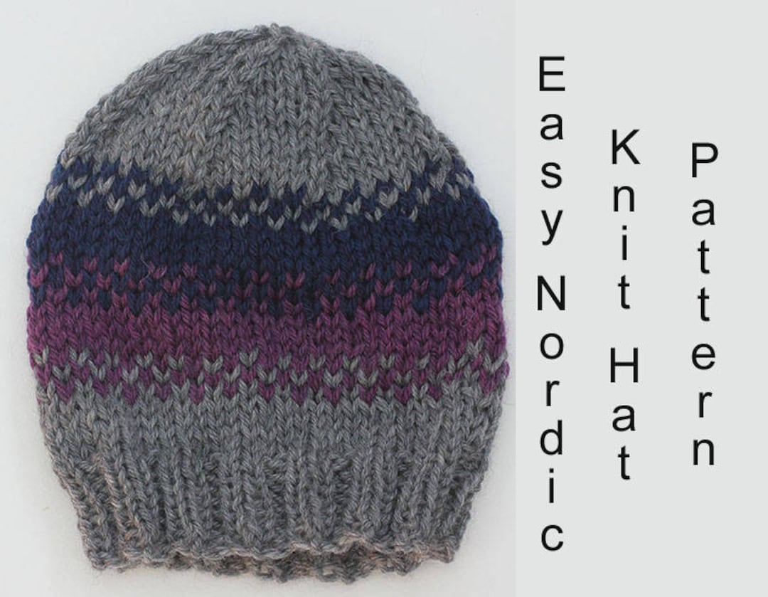 Easy Nordic Hat Knitting Pattern, Beginner Slouchy Beanie, Bulky Yarn ...