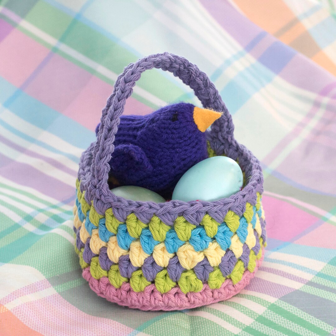 Crochet Cotton Easter Basket in Spring Colors, Gift for Child - Etsy