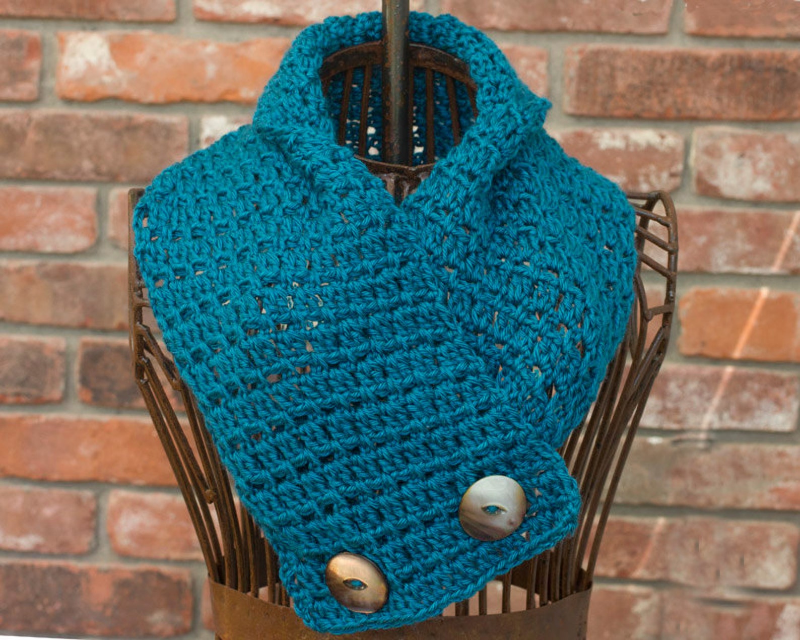 Easy Crochet Pattern for Button Neck Scarf, Worsted Yarn - Etsy