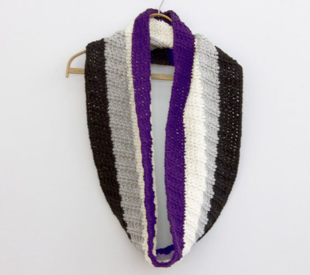 Lgbtq Pride Scarf, Asexual Flag Crochet Cowl Scarf, Custom Chose Pride ...