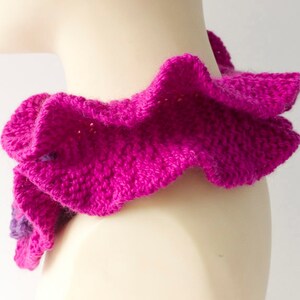 Knitting Pattern for Ruffled Cowl: Neck Warmer With Button Crocheted ...