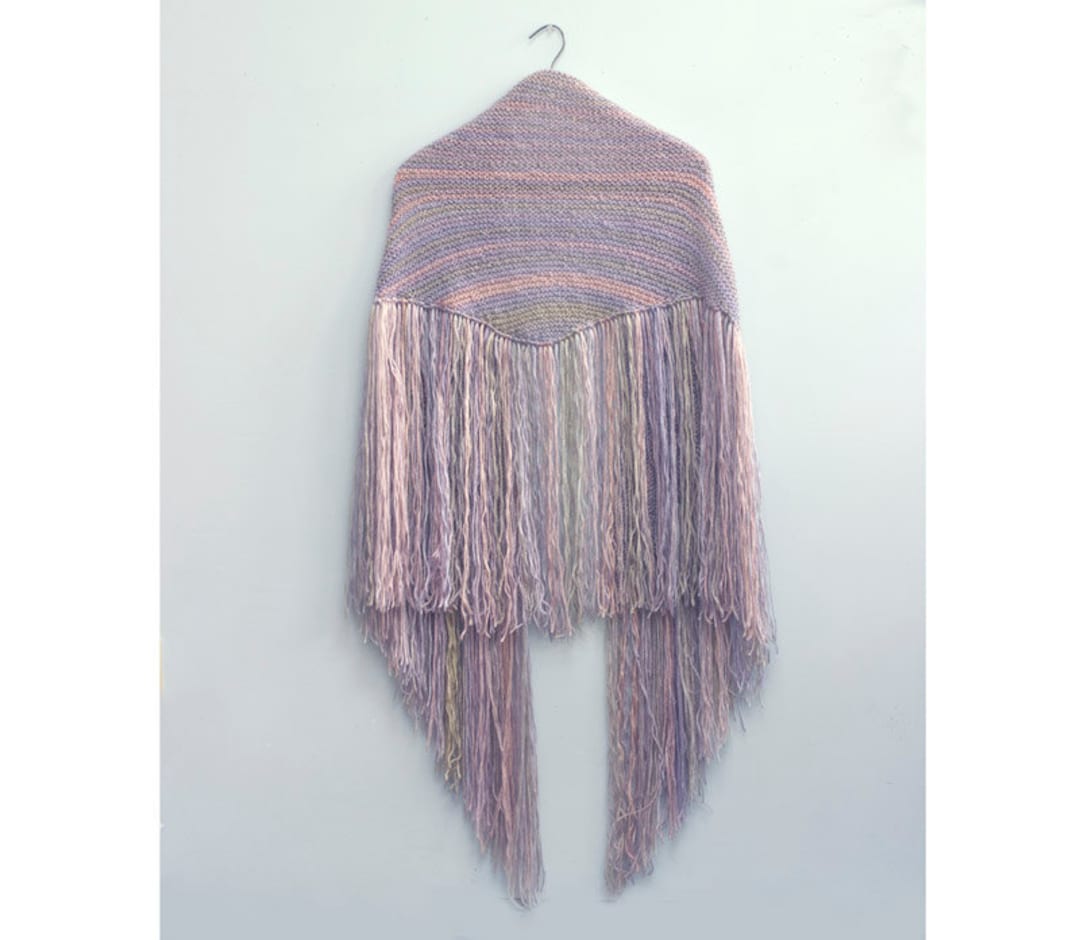 Easy Fringe Shawl Knitting Pattern, Triangle Boho Shawl, Beginner - Etsy