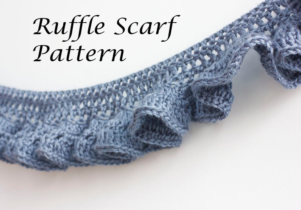 Easy Ruffle Scarf Crochet Pattern Digital Download Crocheted - Etsy
