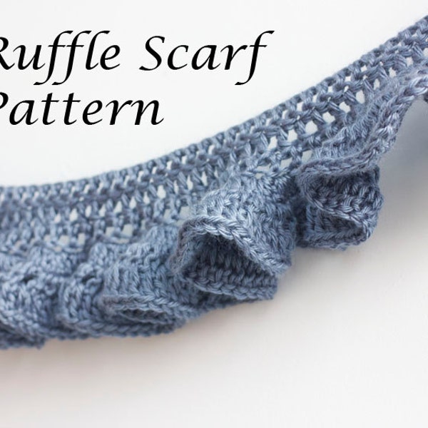 Crochet Ruffle Scarf - Etsy