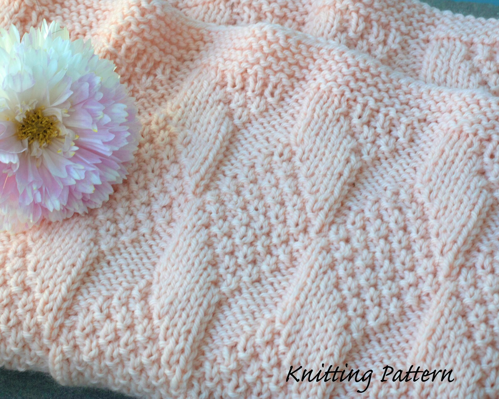 Easy Reversible Baby Blanket Knitting Pattern Diamond Pattern - Etsy