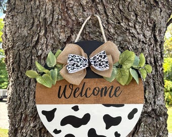 Cow Print Welcome Sign - Etsy