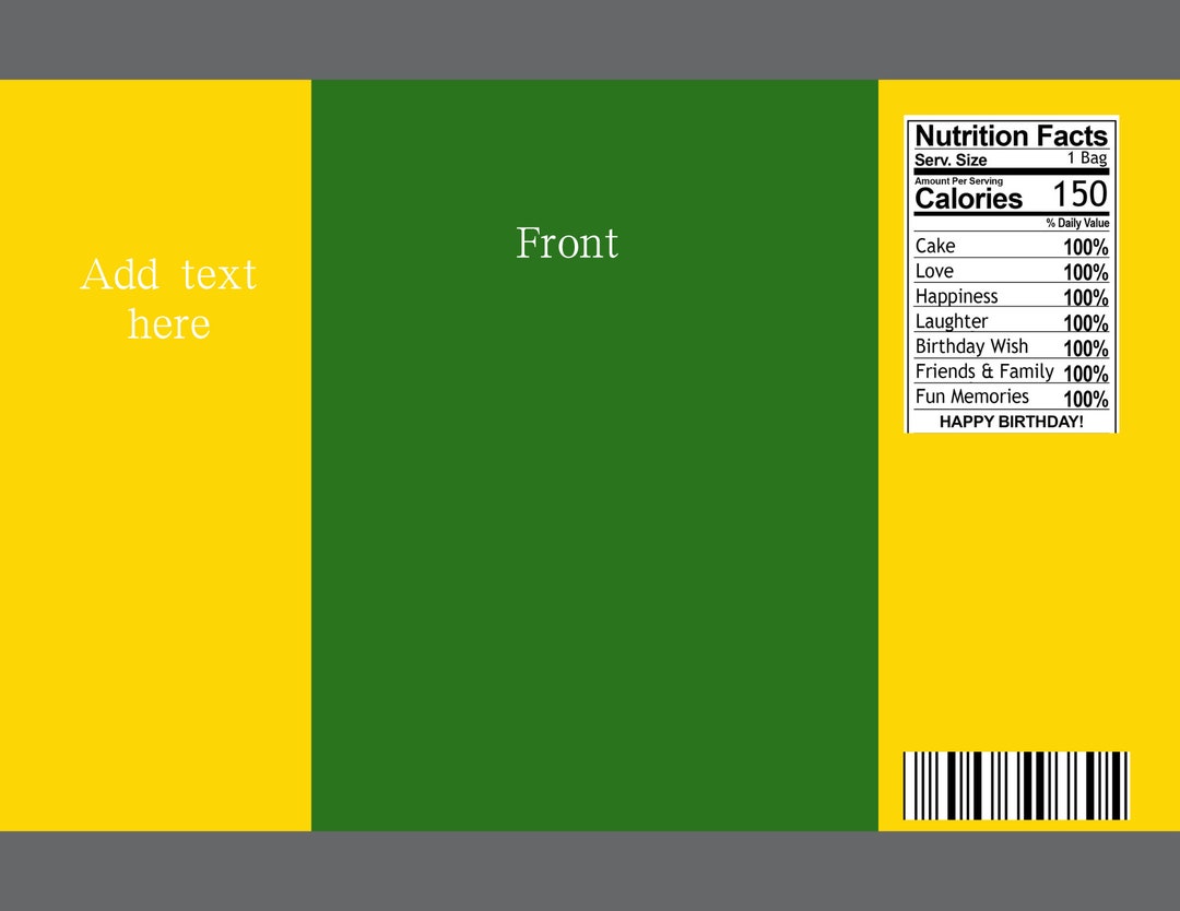 Editable Chip Bag Template - Etsy