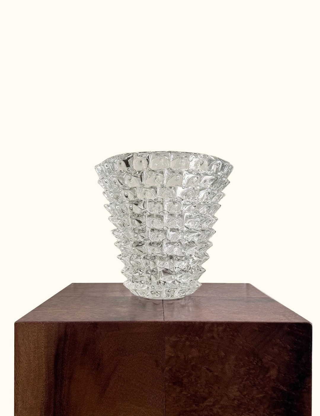 LA FAE Handblown Murano-style Glass Vase With Spiky Nodes - Classic ...