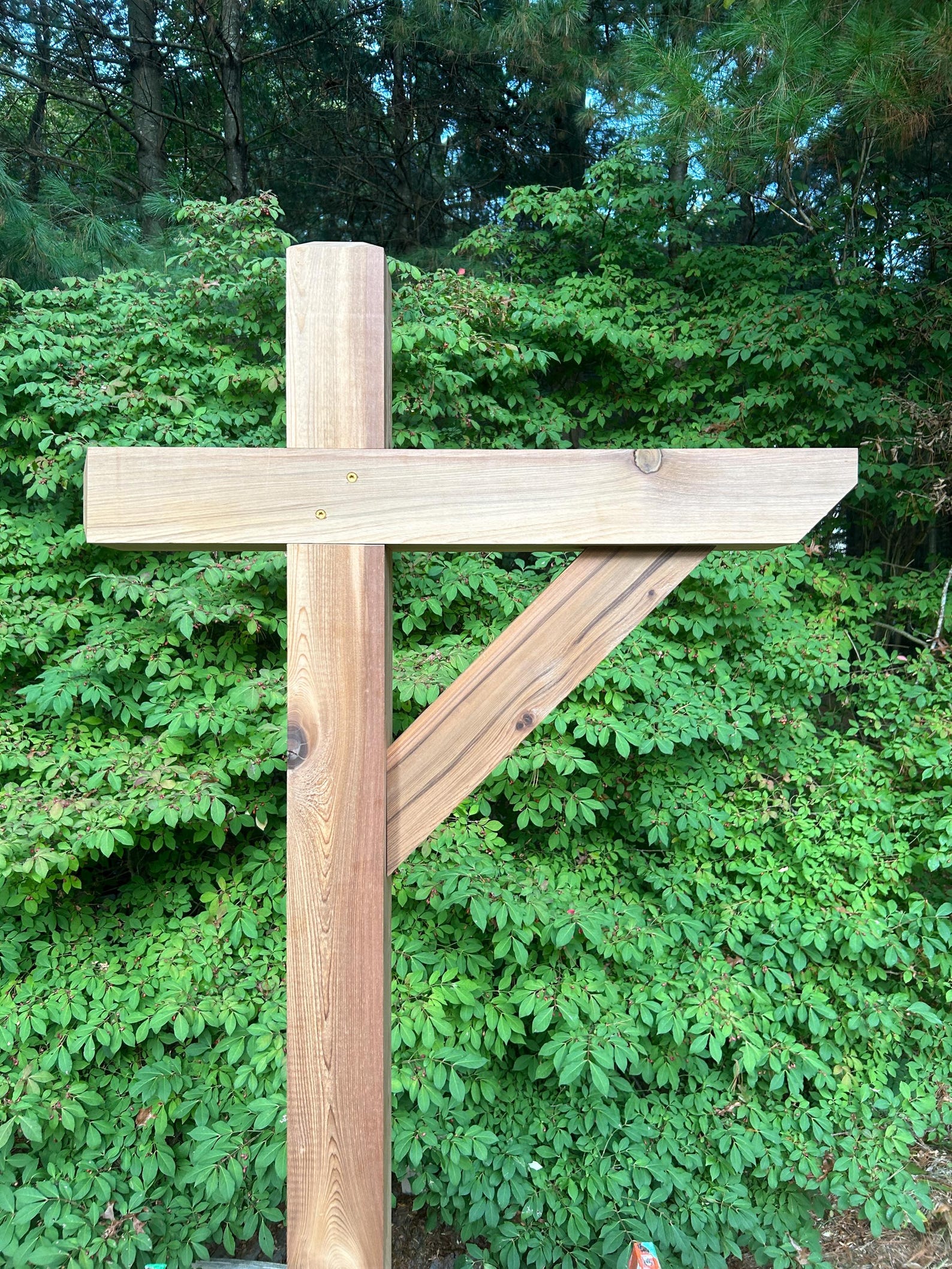 Cedar Mailbox Post Made From High Quality Wood 24-inch Base for Sturdy ...