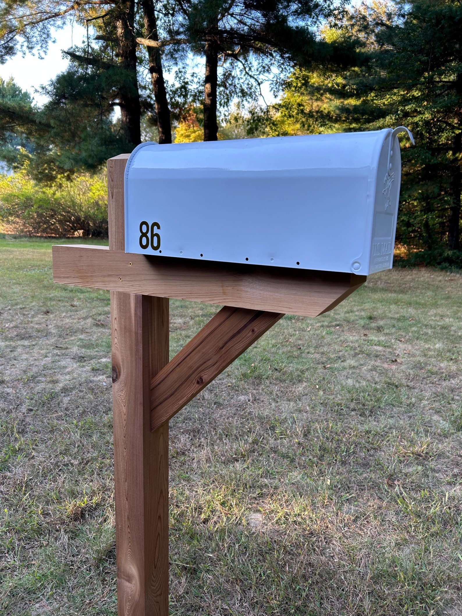 Cedar Mailbox Post Made From High Quality Wood 24-inch Base for Sturdy ...