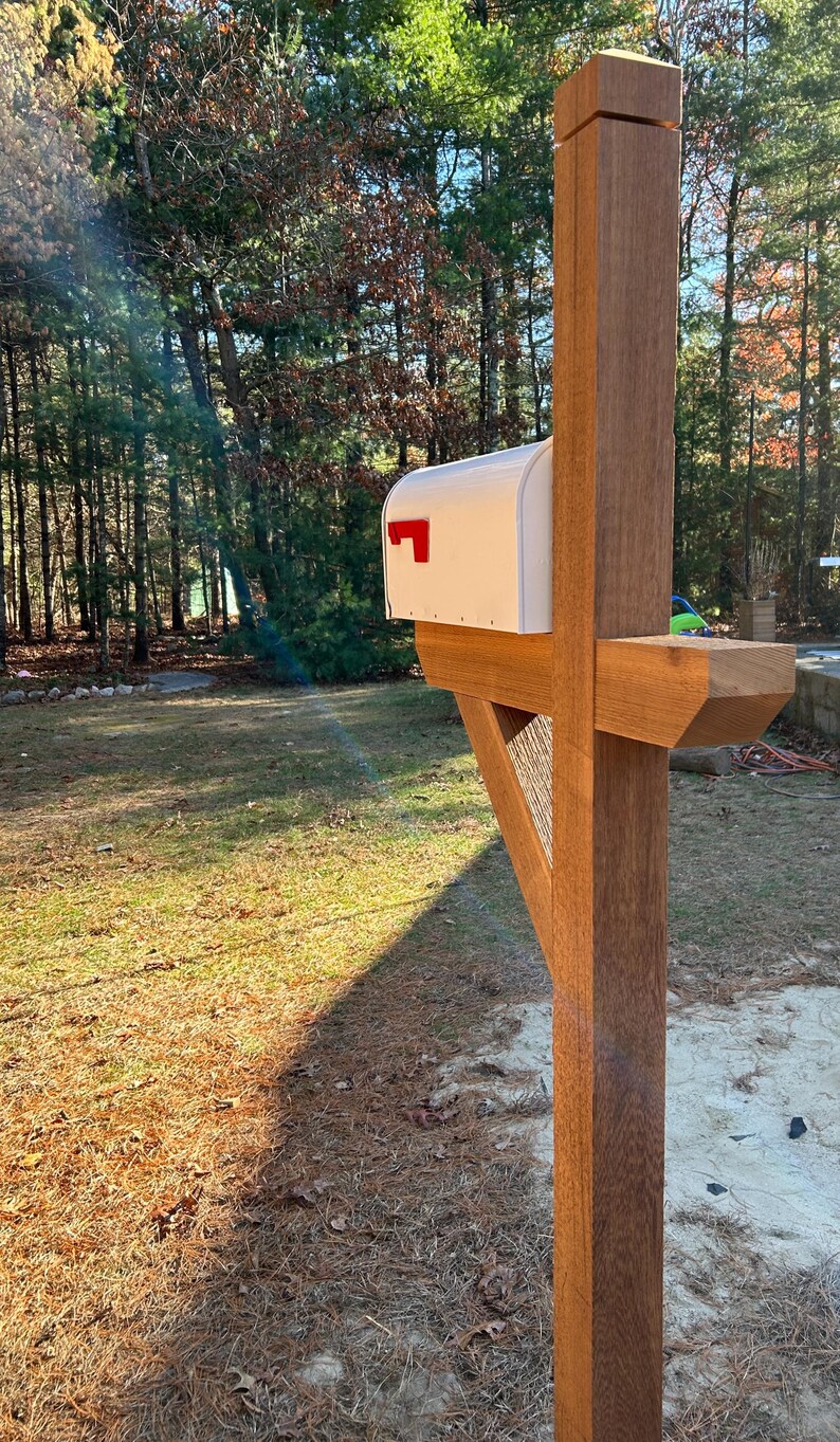 Cedar Mailbox Post, Rough Sawn, Bespoke, Curb Appeal, Clear Cedar ...