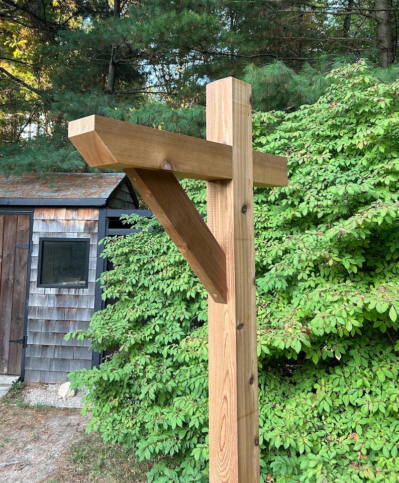 Cedar Mailbox Post Made From High Quality Wood 24-inch Base for Sturdy ...
