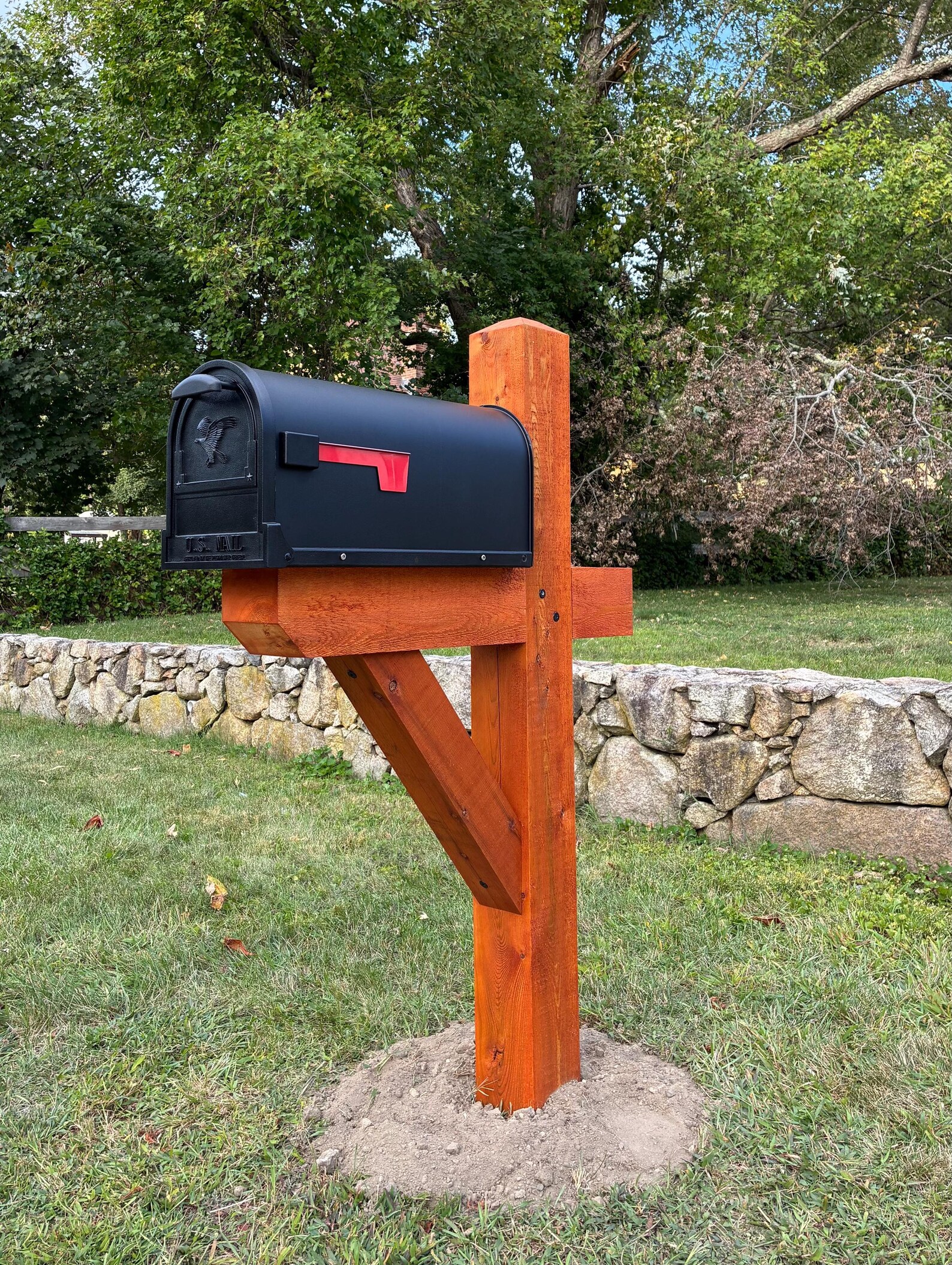 Rustic Northern White Cedar Mailbox Post: Heavy Duty Rough Sawn Design ...