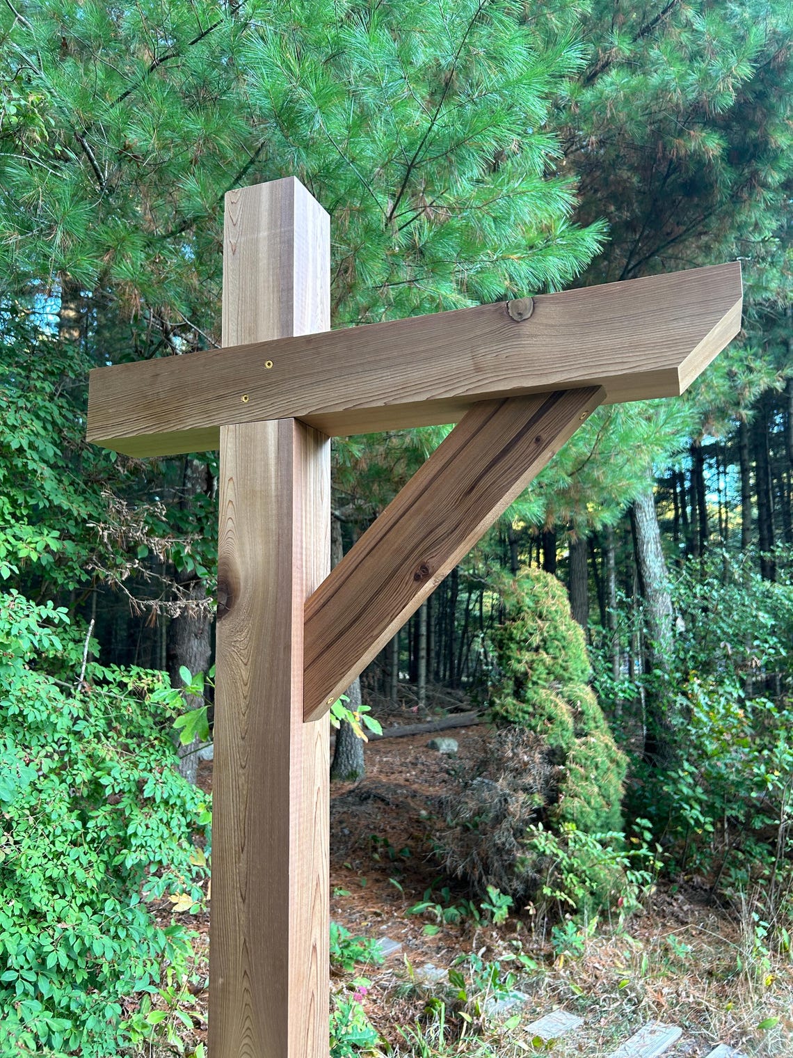 Cedar Mailbox Post Made From High Quality Wood 24-inch Base for Sturdy ...