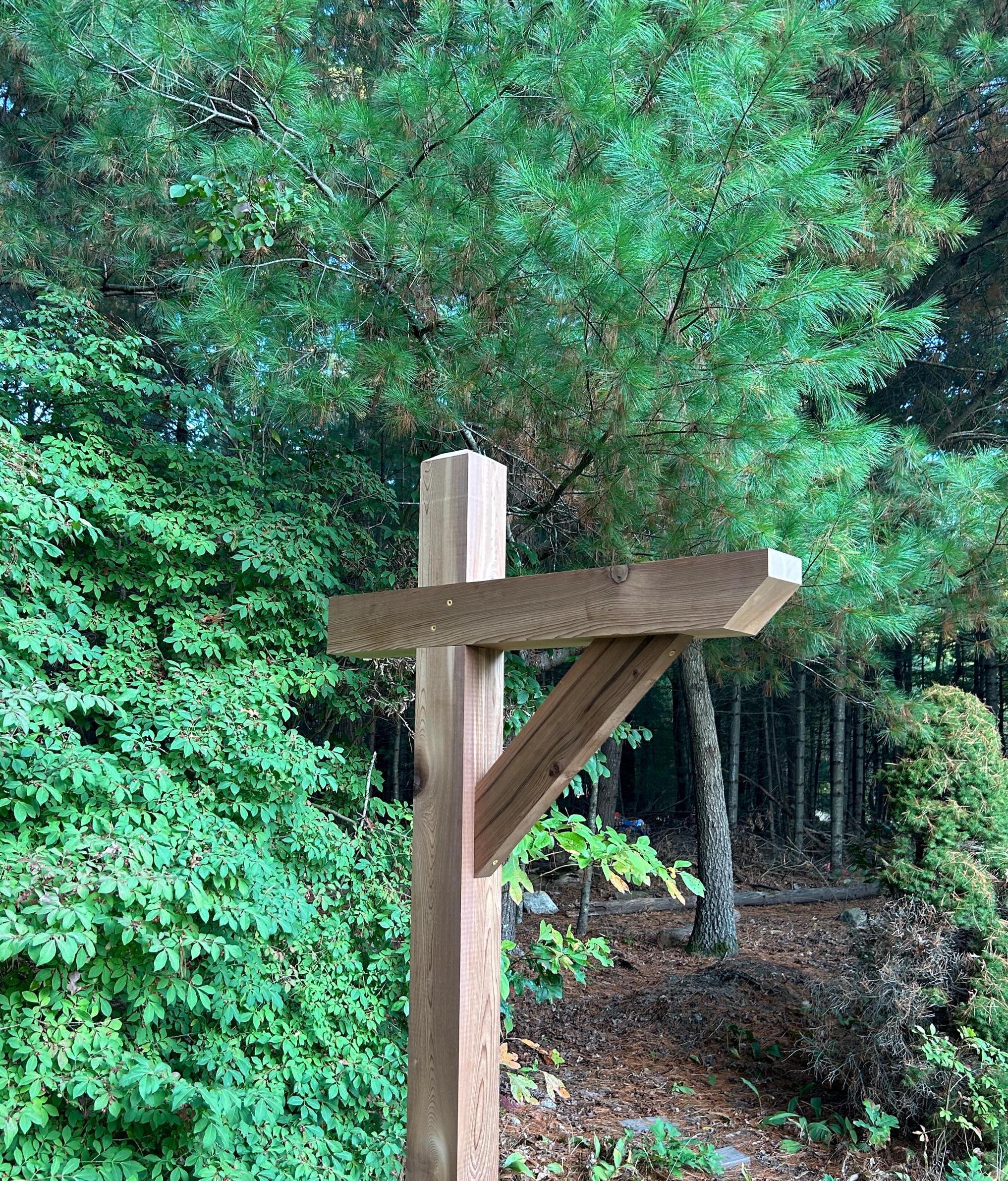 Cedar Mailbox Post Made From High Quality Wood 24-inch Base for Sturdy ...