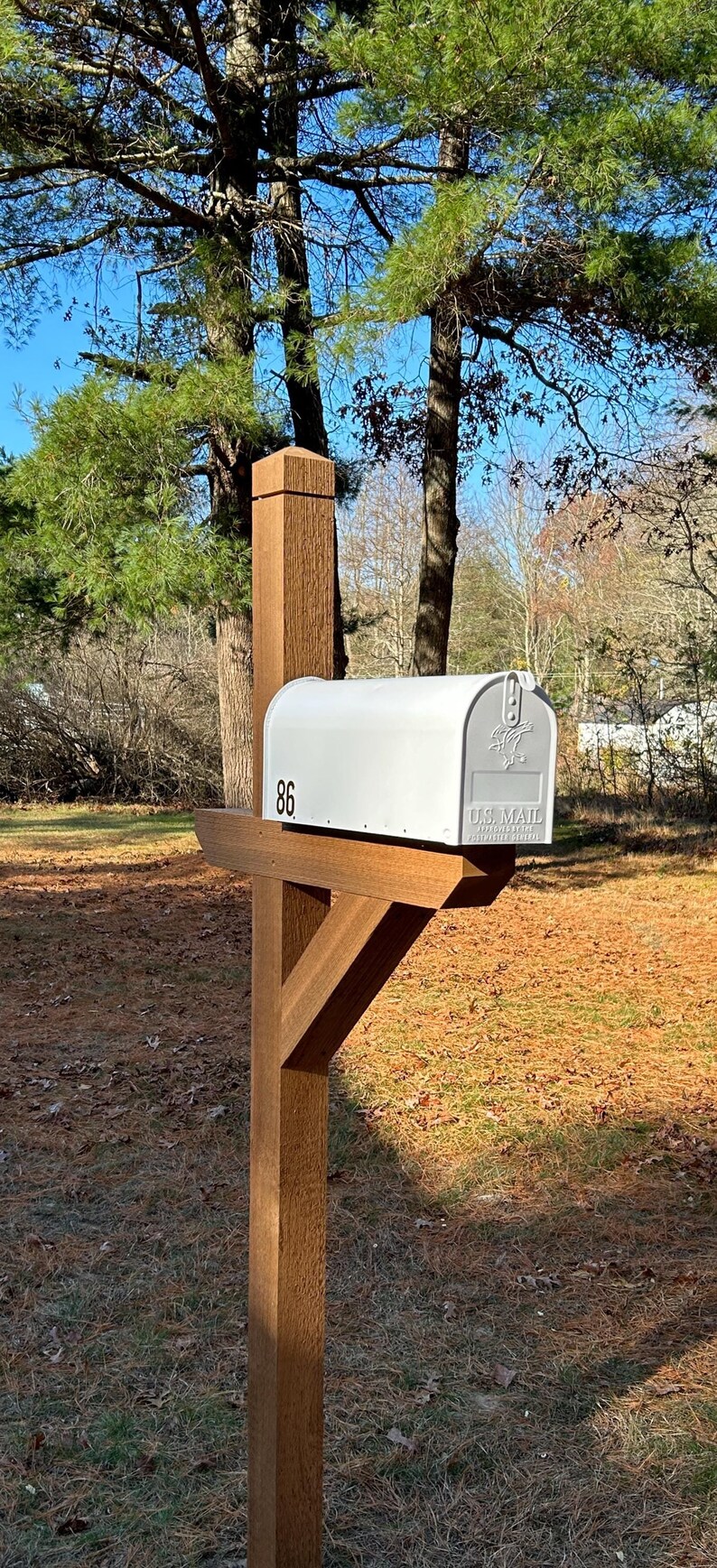 Cedar Mailbox Post, Rough Sawn, Bespoke, Curb Appeal, Clear Cedar ...