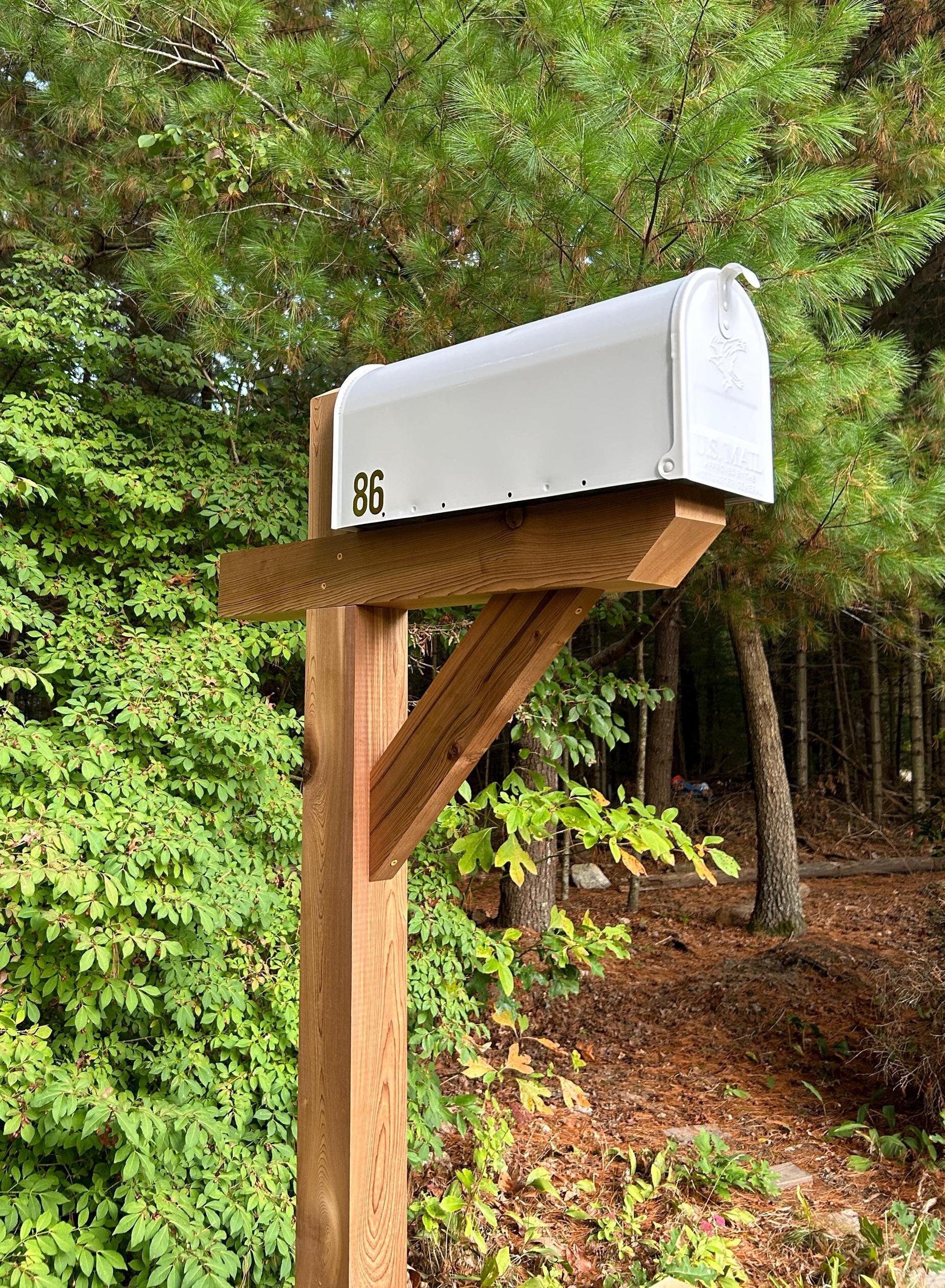 Cedar Mailbox Post Made From High Quality Wood 24-inch Base for Sturdy ...