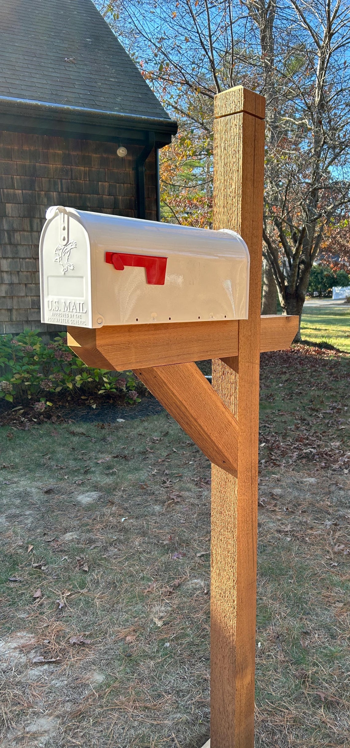 Cedar Mailbox Post, Rough Sawn, Bespoke, Curb Appeal, Clear Cedar ...