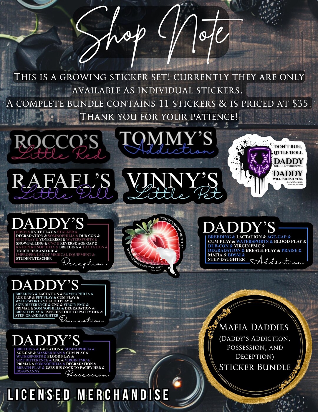 Mafia Daddies Sticker Bundle: Water-resistant Vinyl Decals - Etsy