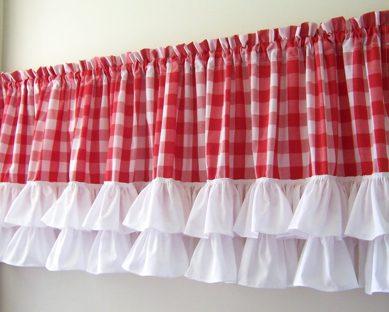 Gingham Ruffled Valance - Etsy