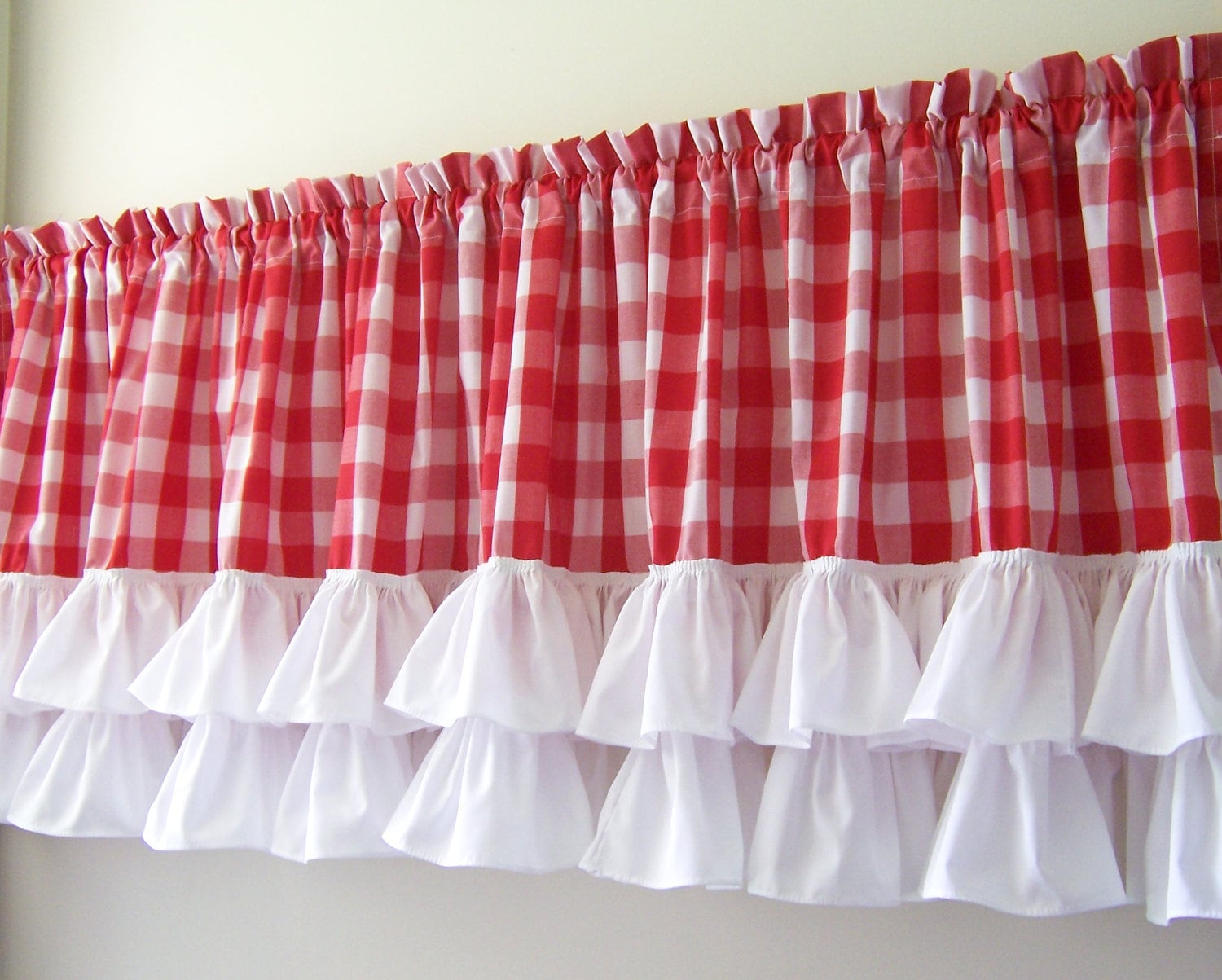Gingham Ruffled Valance - Etsy
