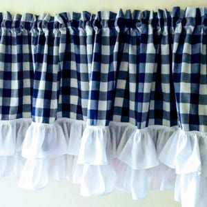 Gingham Ruffled Valance - Etsy