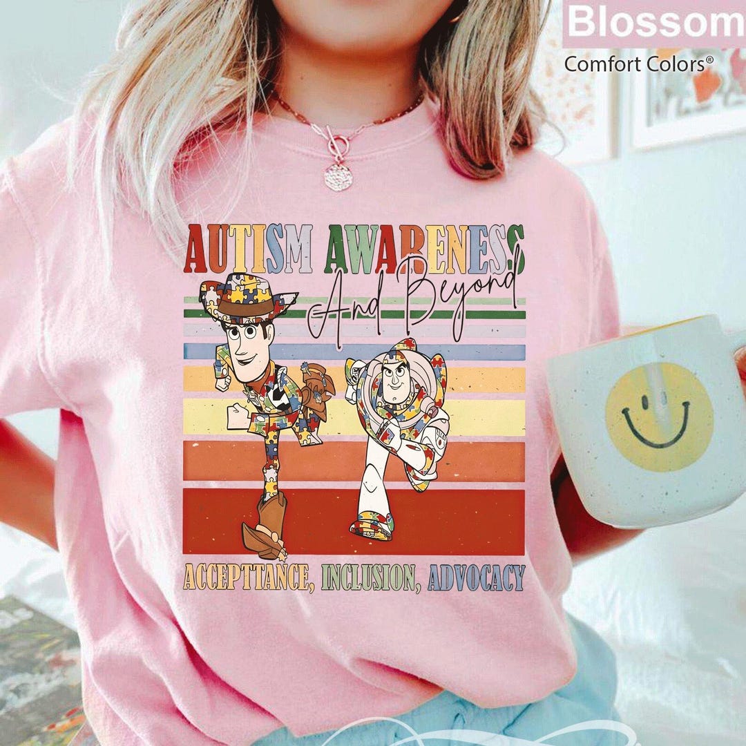 Retro 90s Woody and Buzz Lightyear Autism Awareness T-shirt, Disney Toy ...