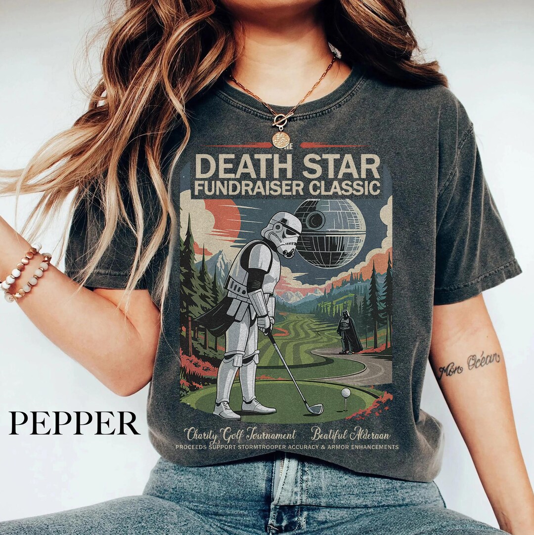 Funny Star Wars Golf Shirt - Death Star Stormtrooper Tee, Starwars Golf ...