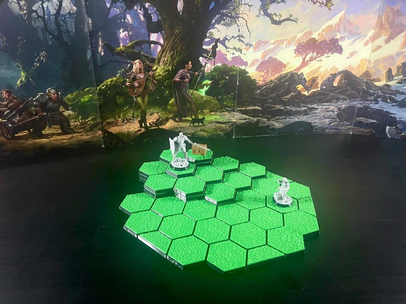 D&D Roleplaying Terrain. Magnetic Hex Tile Custom Gaming Set. 50 Full ...