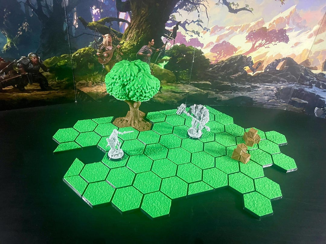 D&D Roleplaying Terrain. Magnetic Hex Tile Custom Gaming Set. 50 Full ...